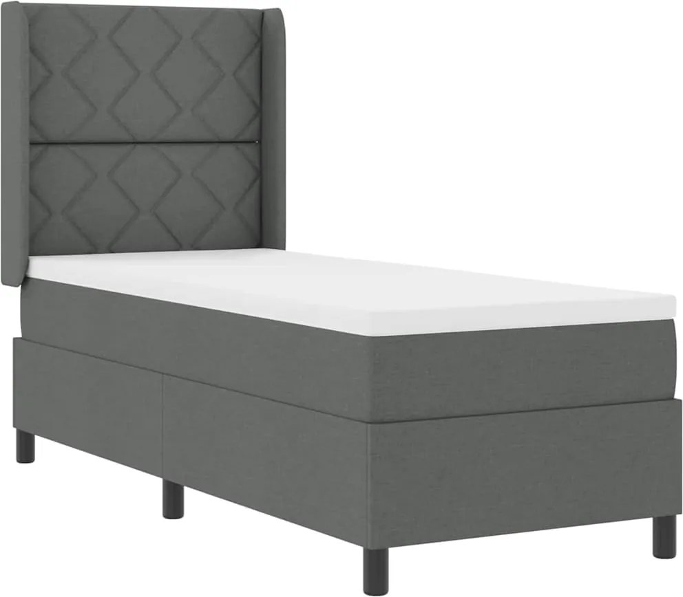 Postel s boxspringem s polštářem Tmavě šedá 200 x 80 cm textil 3341673