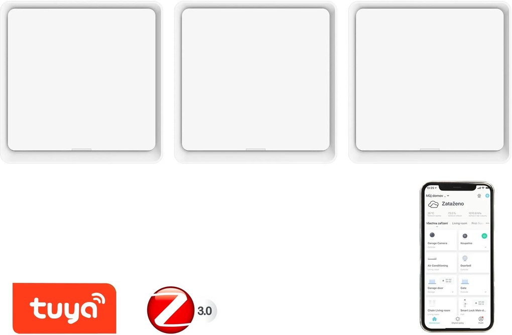 Vypínač immax neo smart sada 3x vypínač 1-tlačítkový zigbee 3.0