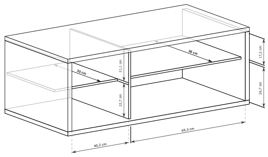 FONTI | TV stolek F-7 + kovové nohy 12 cm | 117,5 cm | dub karamel