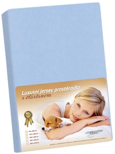 Bellatex prostěradlo jersey s elastanem modrá rozměr 180x200x40 cm