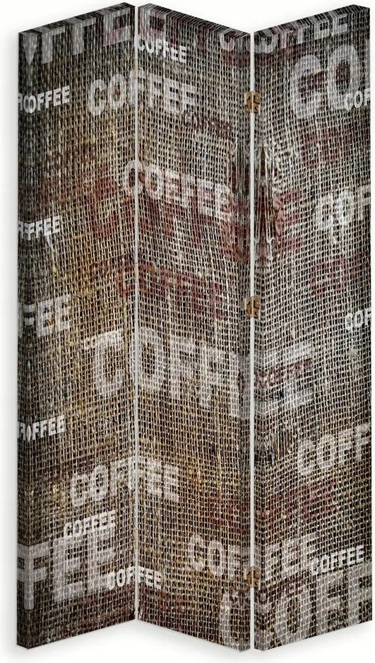 Paraván oboustranný otočný, Coffee 110x170