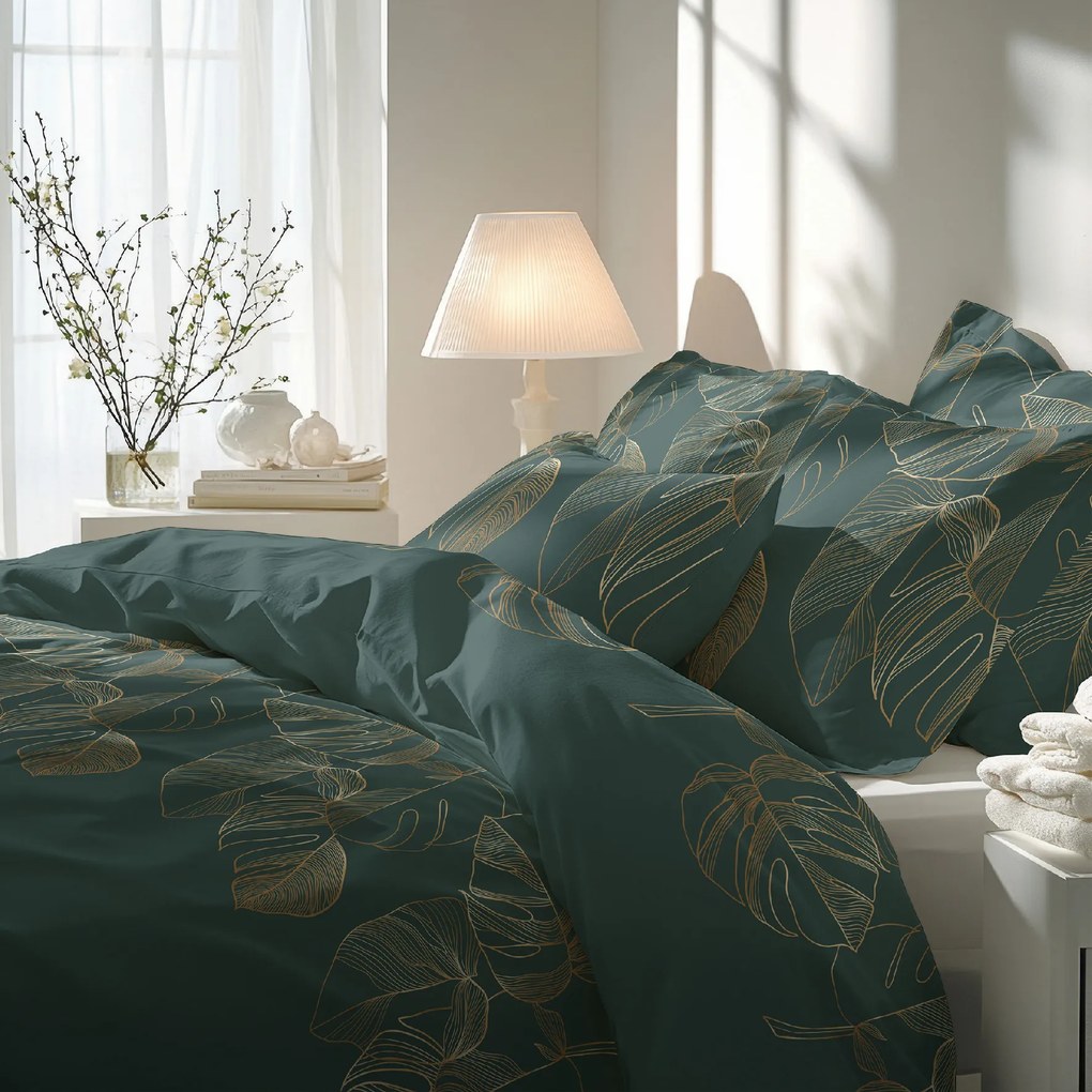 Florella Saténové povlečení Edel Satin Gisele Gold Rozměr: 70x90 + 140x200 cm