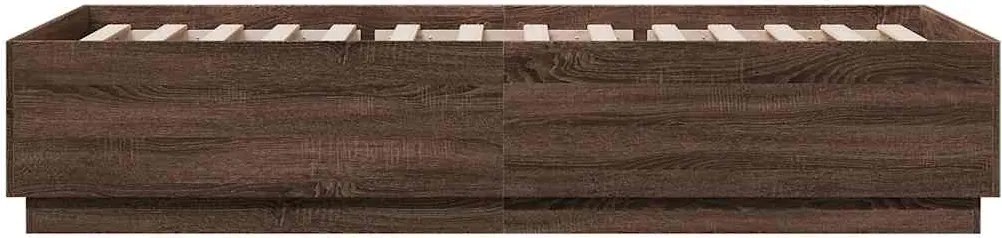 Rám postele hnědý dub 100 x 200 cm kompozitní dřevo 3209722