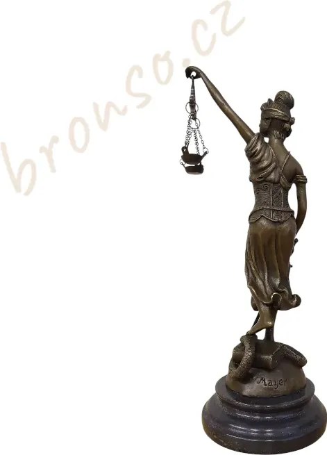 Spravedlnost – Justitia Themis, bronzová socha, elegantní soška bohyně práva