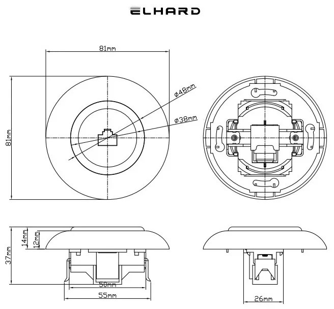 Elhard Telefonní zásuvka Retro Klasik RJ11, bílá KL2023W