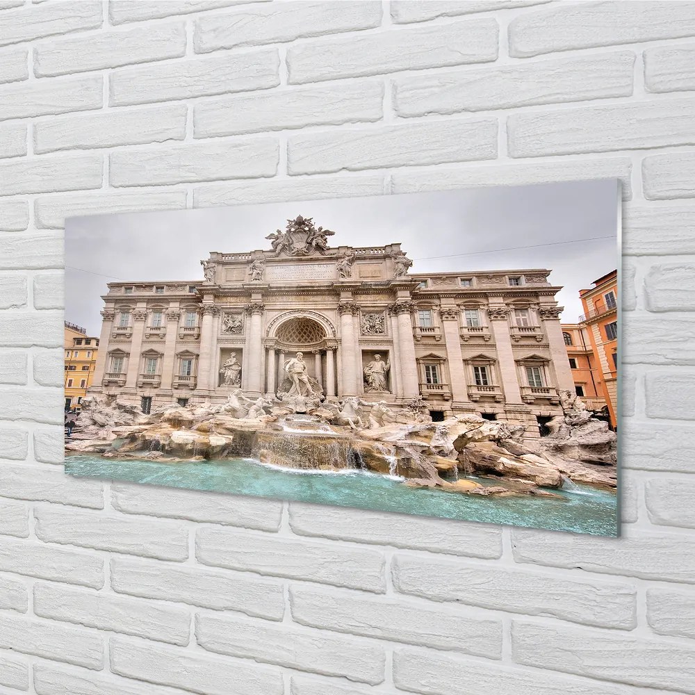 Skleněný panel Řím Fontána bazilika 100x50 cm