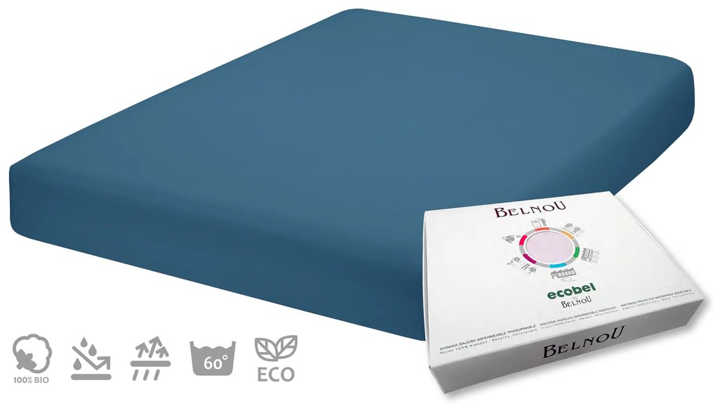 Nepropustné hyperprodyšné prostěradlo BelnoU ECOBEL 90x200 cm - modrá