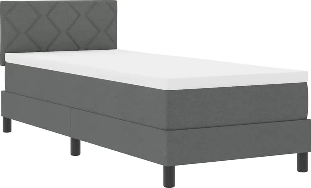 Postel s boxspringem s čelo Tmavě šedá 80 x 200 cm textil 3338721