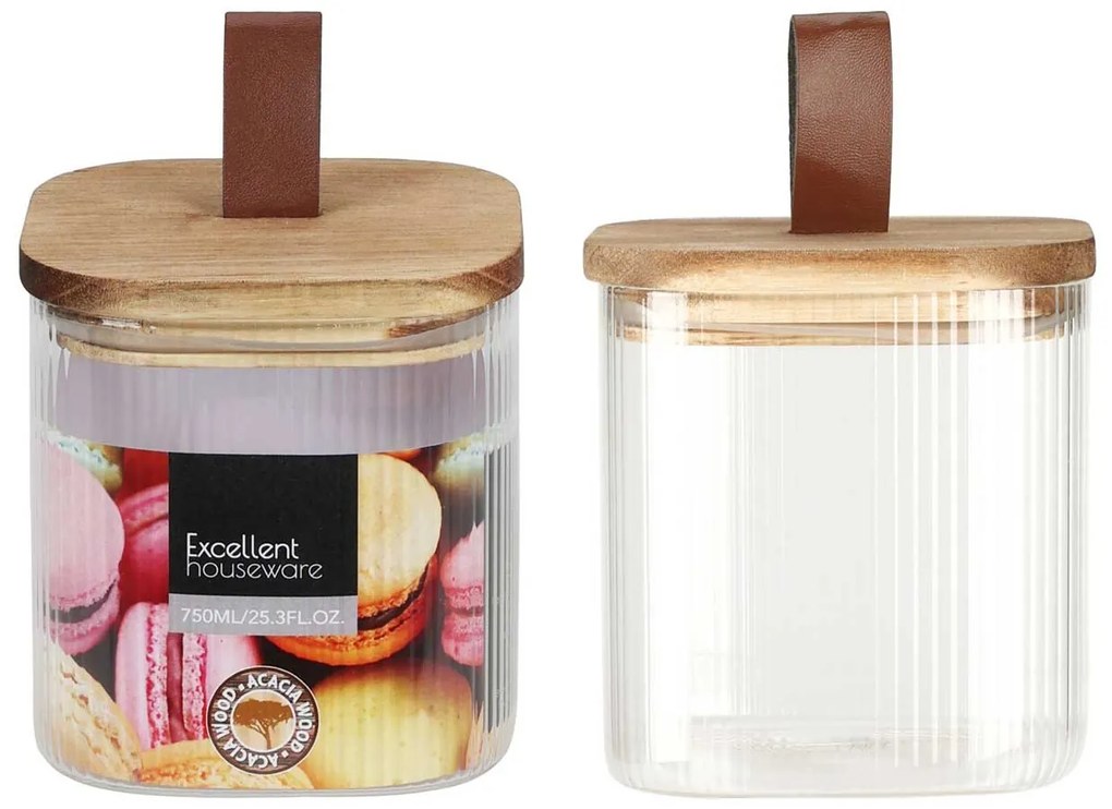 Skleněná nádoba na potraviny Stripe Square 750ml