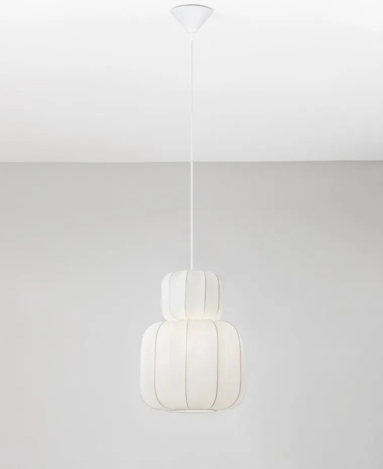 Matně bílé látkové závěsné svítidlo ø 28 cm Delina – Nova Luce