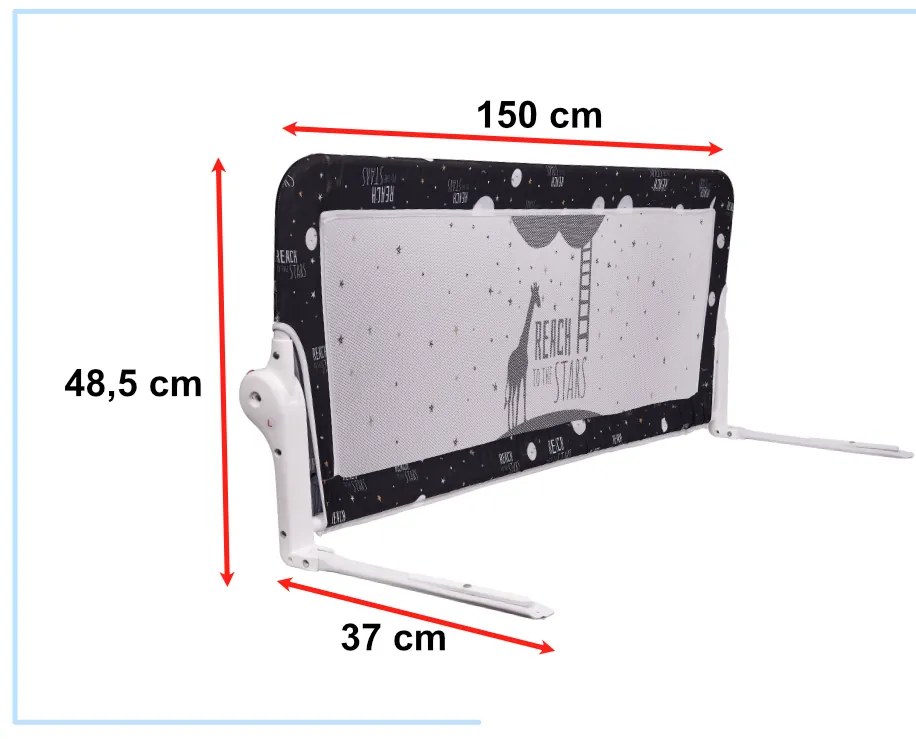 Creative Corner Bezpečnostní zábrana k posteli 150 cm černá