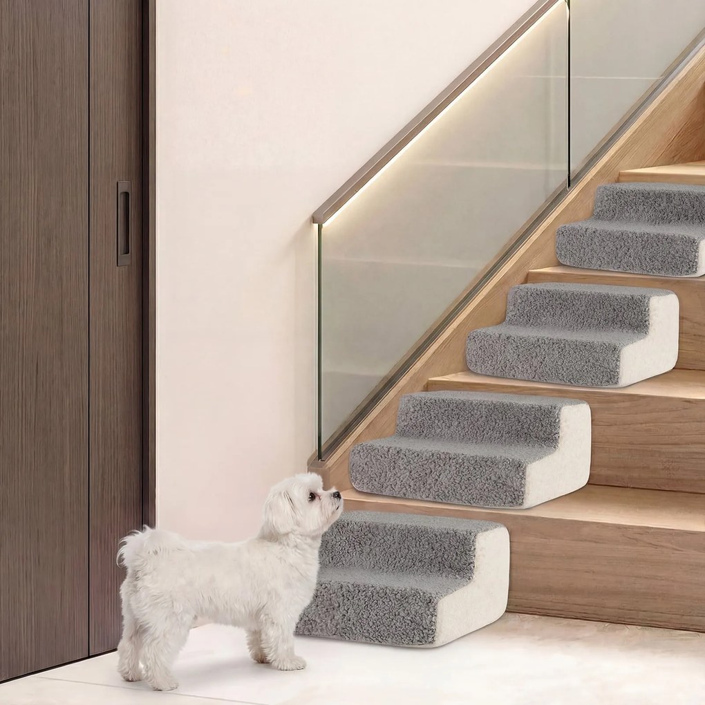 Costway 2-Step Dog Ramp vyrobená z pěny s omyvatelným potahem a protiskluzovou