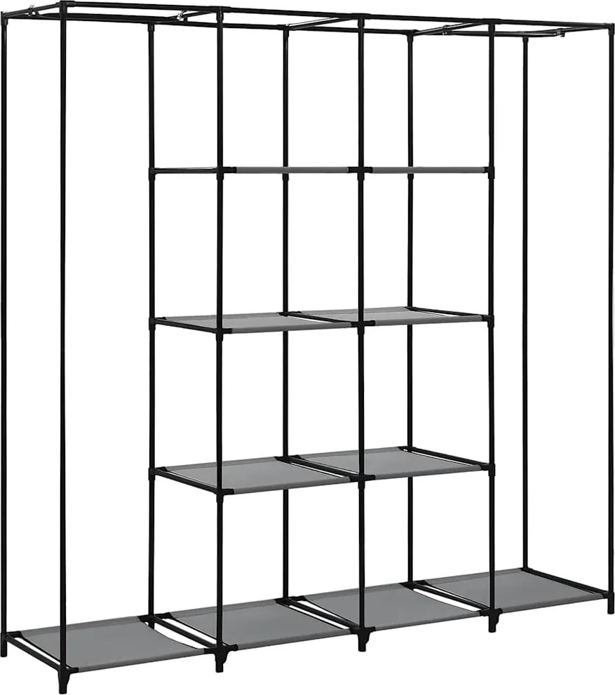 Šatní skříň se 4 přihrádkami šedá 175 x 45 x 170 cm 282448
