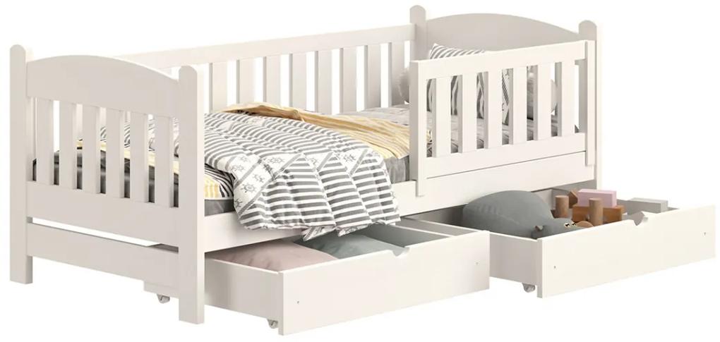 Dřevěná dětská postel Alvins DP 002 - Bílý, 90x200