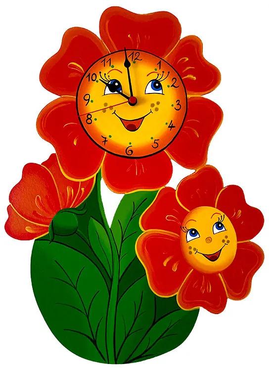 Ručně malované dětské hodiny Květina tiché