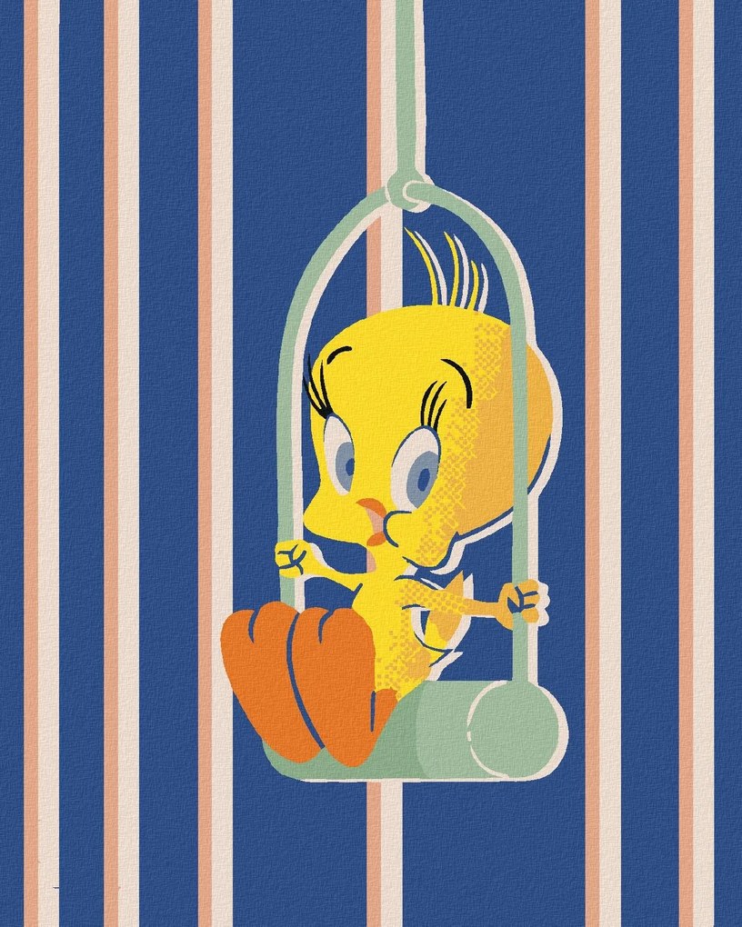 Zuty - tweety na bidýlku (looney tunes), 40×50 cm, bez rámu a bez vypnutí plátna