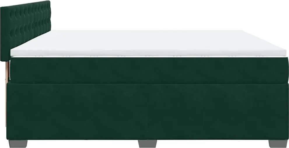 Box spring postel s matrací tmavě zelená 200x200 cm samet 3288717
