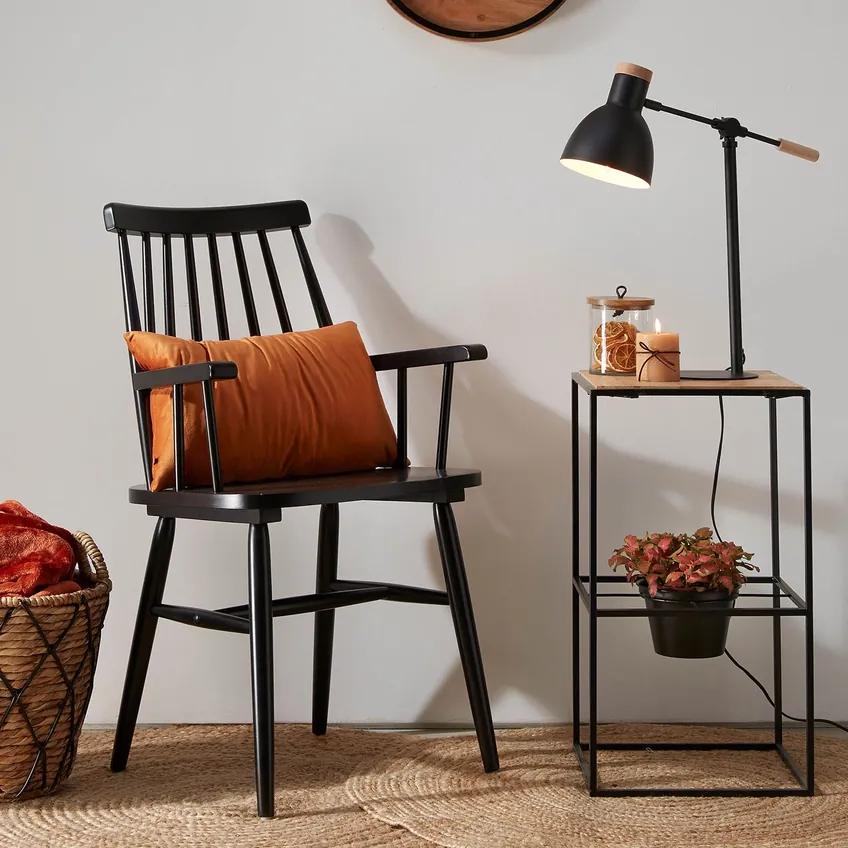 OnaDnes -20% Černá dřevěná jídelní židle Kave Home Tressia s područkami