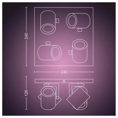 Philips - LED RGBW Stmívatelné bodové svítidlo Hue ARGENTA 4xGU10/4,2W/230V