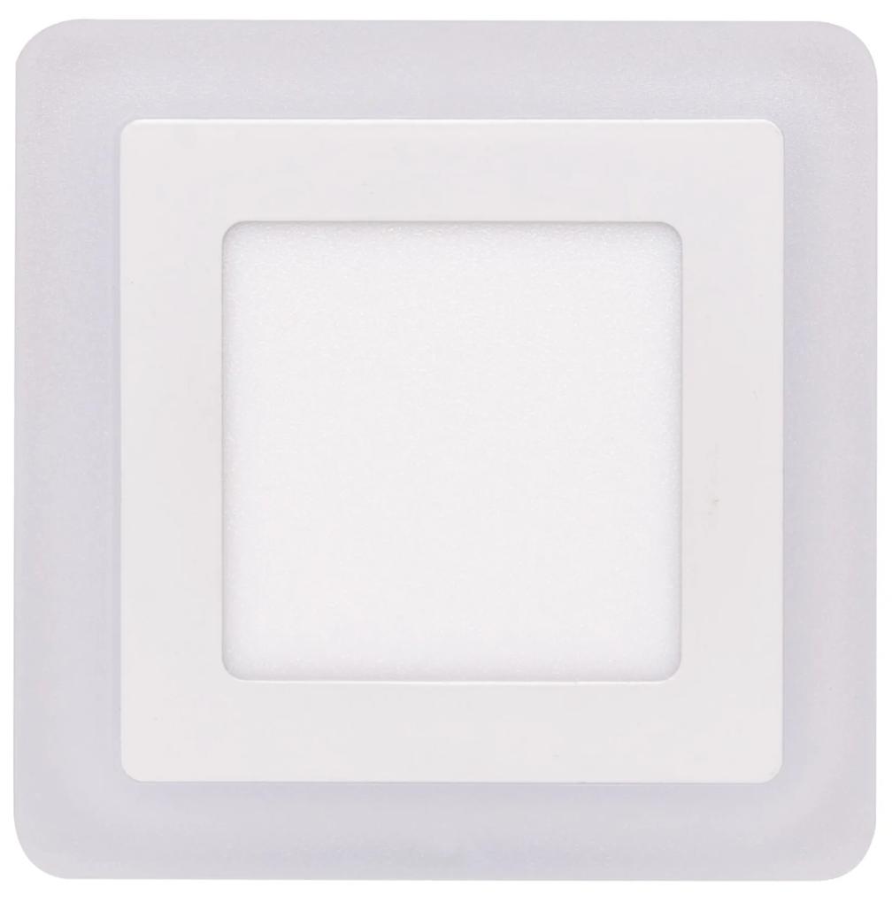 Bílý vestavný LED panel hranatý 145 x 145mm 6W+3W podsvícený