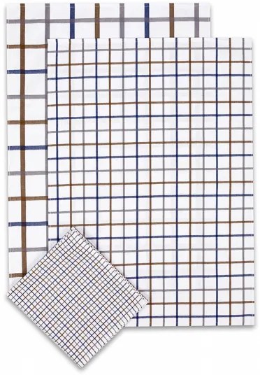 SVITAP sleep well Utěrka Extra savá 50x70 Káro mix modrá 3 ks