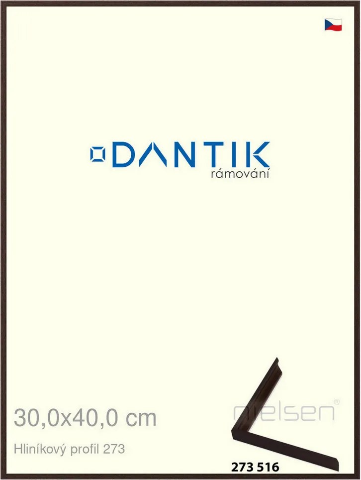 DANTIK rámeček 30x40 | ALU profil 7273 Dýha wenge tmavá (Plexi Čiré)