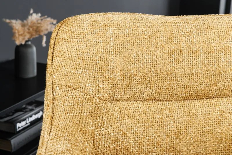 Designová otočná židle Rahiq hořčicová