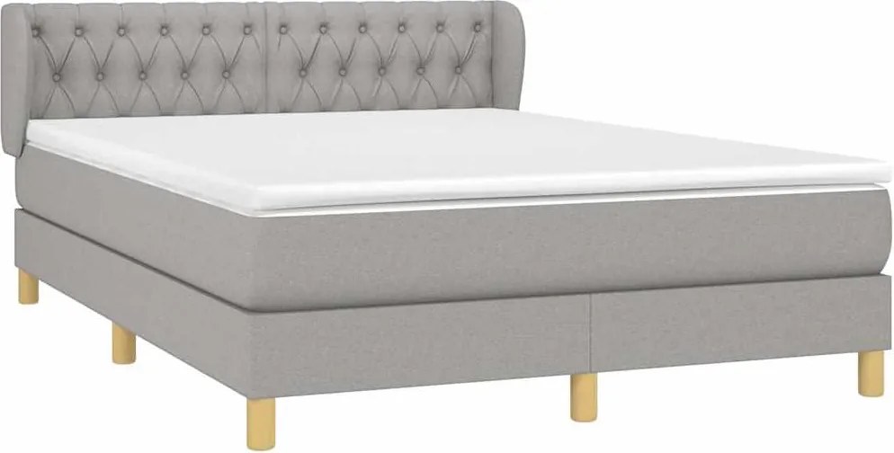 Box spring postel s matrací světle šedá 140 x 200 cm textil 3127045