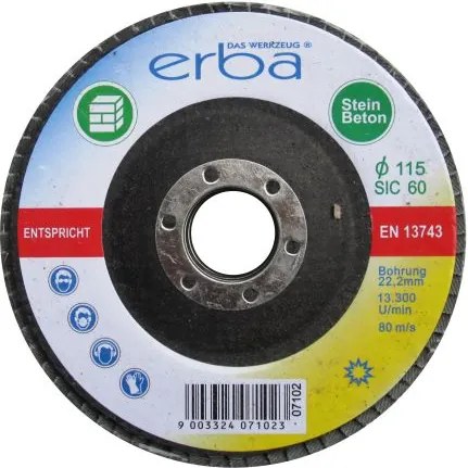 ERBA Brusný kotouč lamelový na kámen 115 mm SiC60 ER-07102