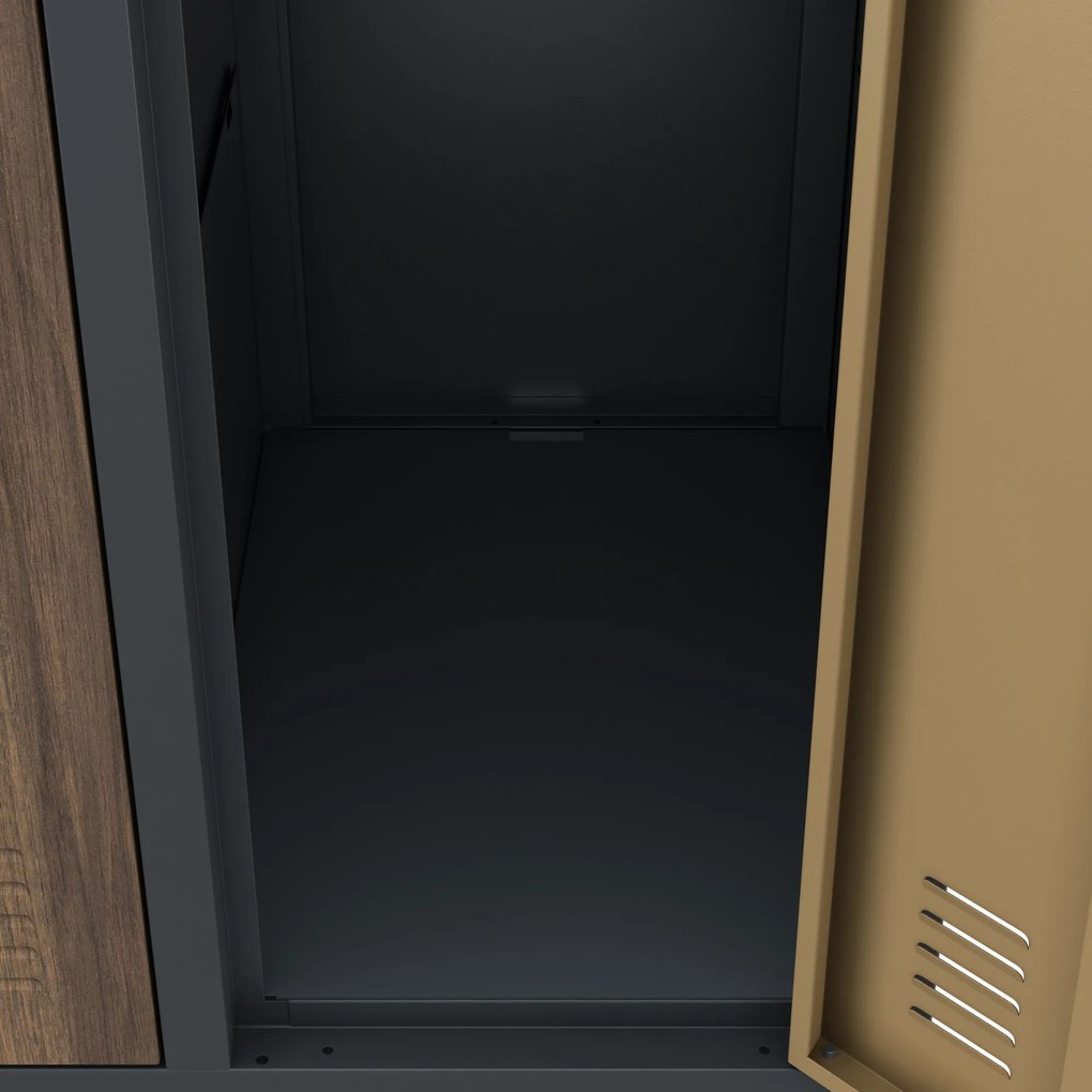 Šatní skříň 10-dveřová, antracit/ořech, 1360x1720x450 mm: BARTEK Eco Design