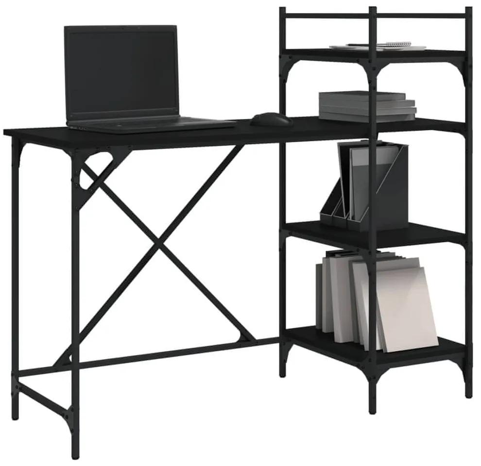Petromila Počítačový stůl s policemi černý 120 x 47 x 109 cm
