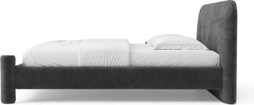 Tmavě šedá čalouněná dvoulůžková postel s roštem 160x200 cm Vera – Micadoni