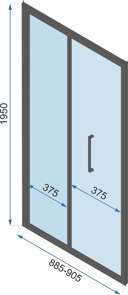 Rea Rapid Fold - sprchový kout se skládacími dveřmi 90(dveře) x 80(stěna) čiré sklo, černý profil, KPL-09901
