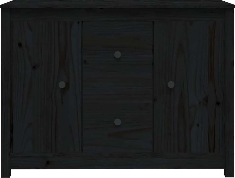 vidaXL Příborník 100 x 35 x 74 cm masivní borové dřevo [814568] Barva: Černá