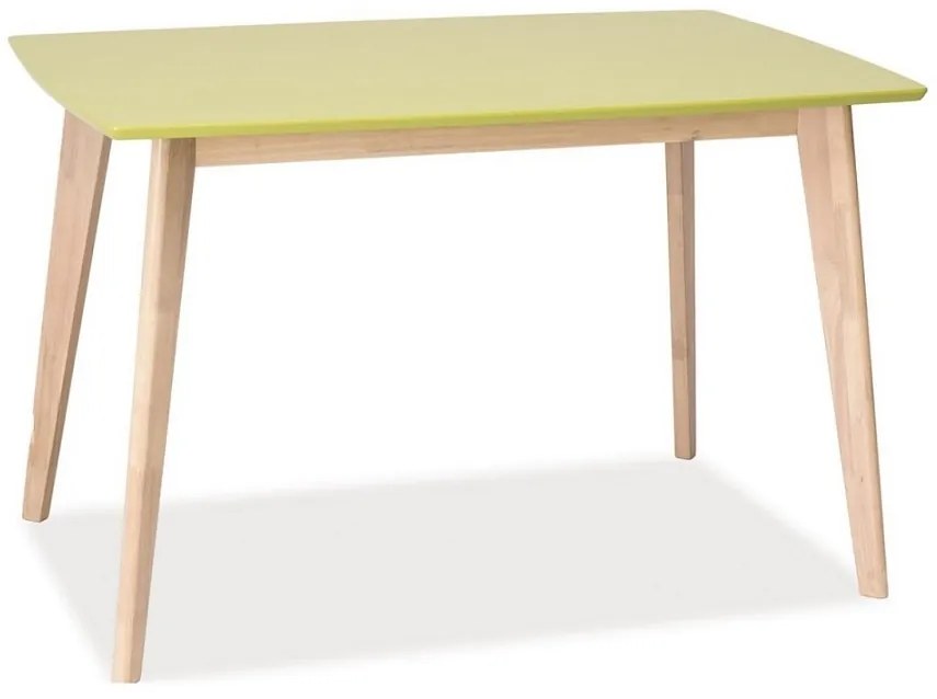 Jídelní stůl Combo - bělený dub/zelená