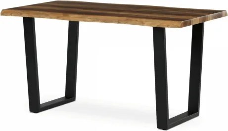 Jídelní stůl 140 × 80 cm staré dřevo | Industriální U podnož pro 4–6 osob