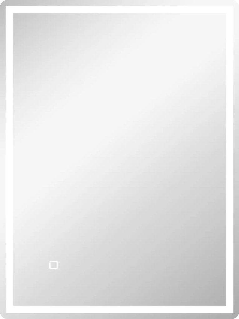 HOMCOM Stmívatelné osvětlené koupelnové zrcadlo 80x60 cm s paměťovou funkcí a povrchem proti zamlžení pro moderní koupelny