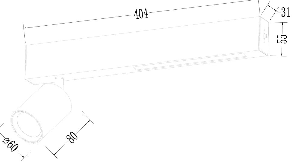 Stropní svítidlo Magnet, 1x černé kovové stínítko + 1x LED 5W, b