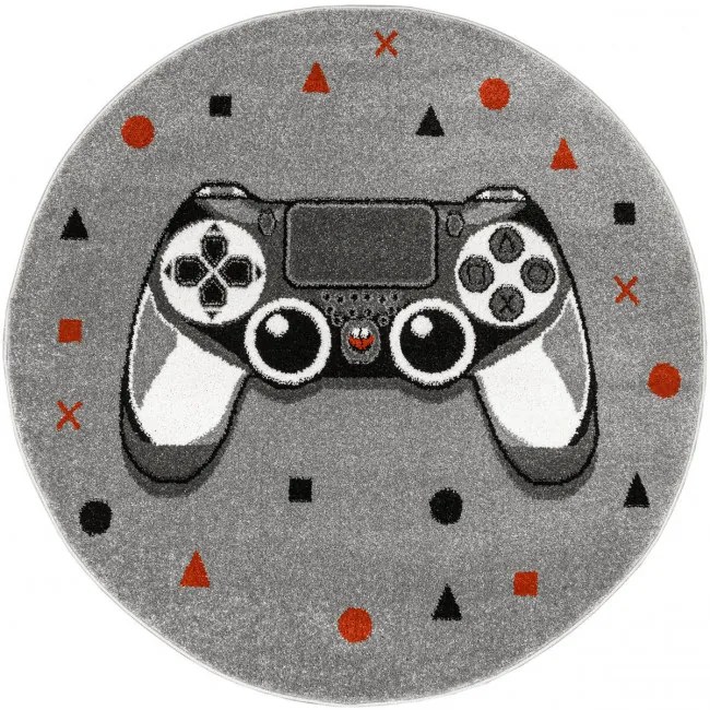 Koberec Lima G928A Gamepad světle šedý / tmavě šedý kruh