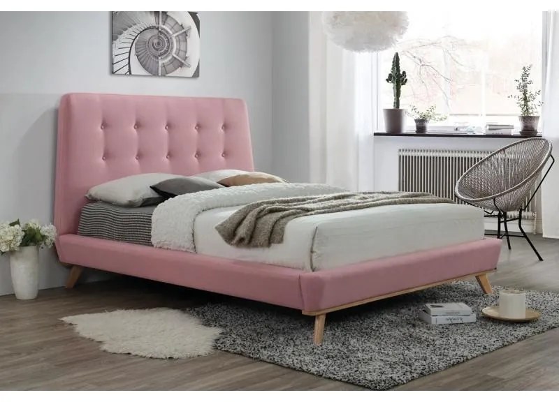 Casarredo Čalouněná postel DONA 160x200 růžová