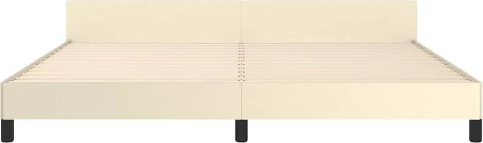 Rám postele s čelem krémový 200x200 cm umělá kůže 3125471