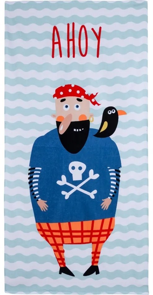 TipTrade Plážová osuška Ahoj Pirate, 70 x 140 cm