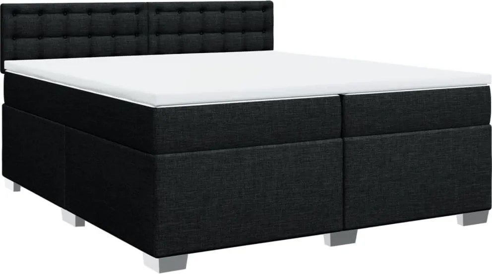 Box spring postel s matrací černá 200x200 cm textil 3288311