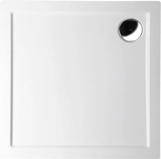 POLYSAN - AURA sprchová vanička z litého mramoru, čtverec 80x80x4cm, bílá 42511