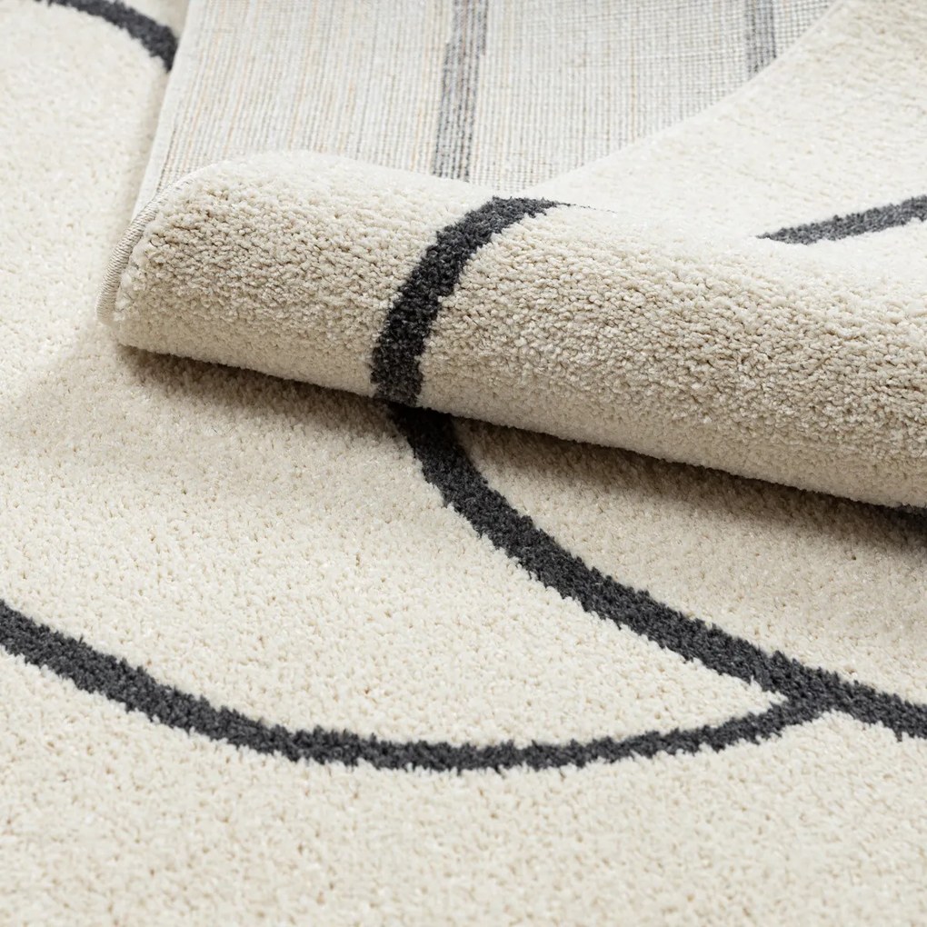 Dywany Łuszczów, Kusový koberec Fusion 8297 cream/dark grey, 120x170, bílá, kancelář