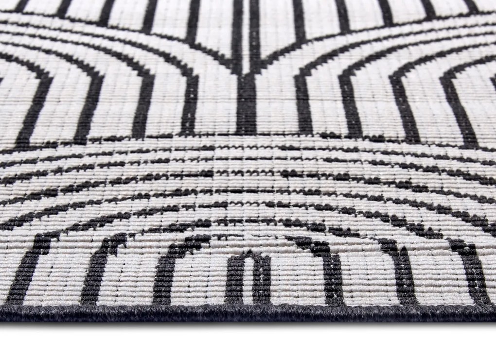 Hanse Home, Kusový koberec Pangli 105852 Black – na ven i na doma, 200x290, černobílá, chodba / předsíň