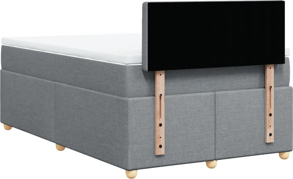 Box spring postel s matrací světle šedá 120 x 200 cm textil 3286661