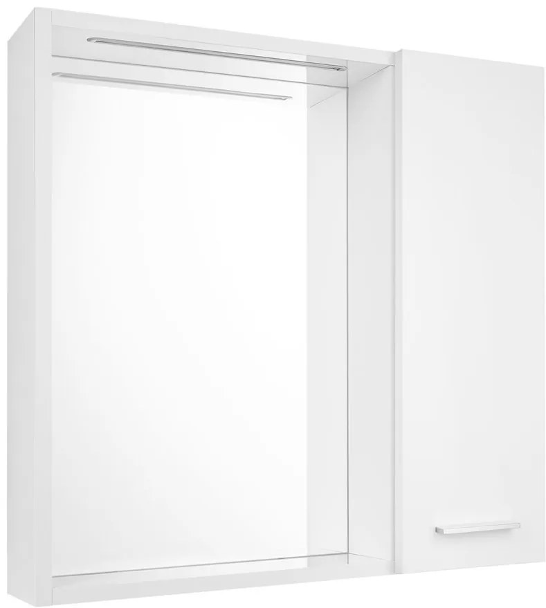 Aqualine Aqualine, ZOJA/KERAMIA FRESH STRIP galerka s LED osvětlením, 60x60x14cm, pravá, bílá, 45022S