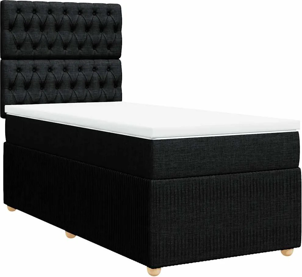 Box spring postel s matrací černá 80 x 200 cm textil 3291892