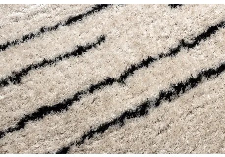 koberec FLUFFY 2371 shaggy pruhy krém / antracit velikost 160x220 cm | krásné koberce cz